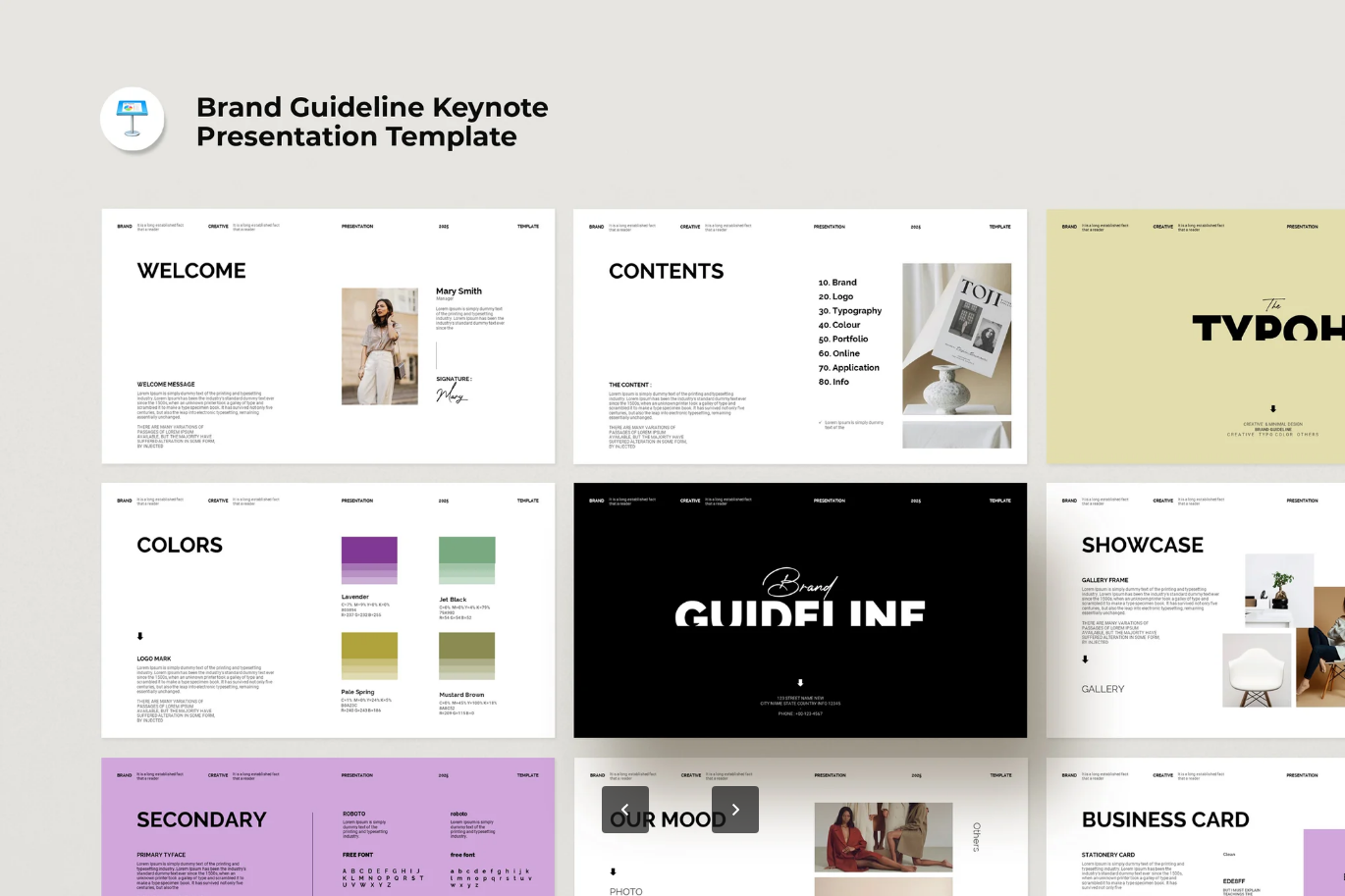 苹果Keynote品牌手册模板 – 一键替换LOGO极简VI设计企业视觉识别系统指南 _ 果觅网（gooodme）